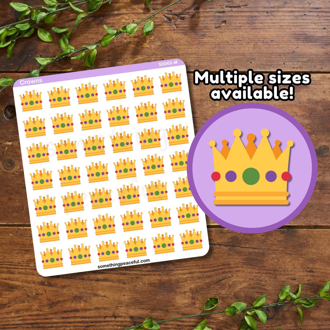 Crowns Sticker Sheet - Multiple Sizes, Matte, Glossy, or Clear - Etsy
