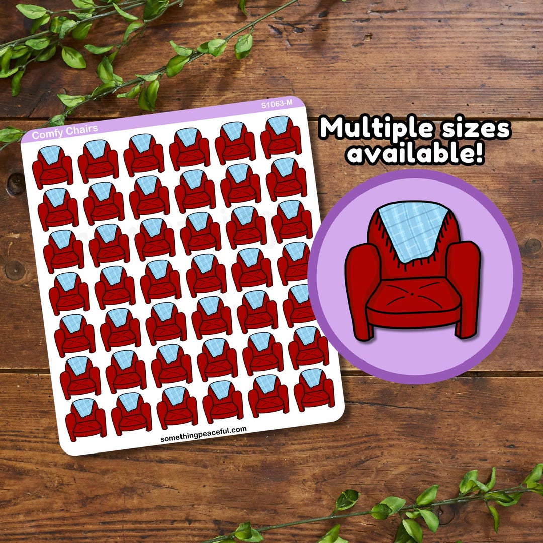 Comfy Chair Sticker Sheet - Multiple Sizes, Matte, Glossy, or Clear - Etsy