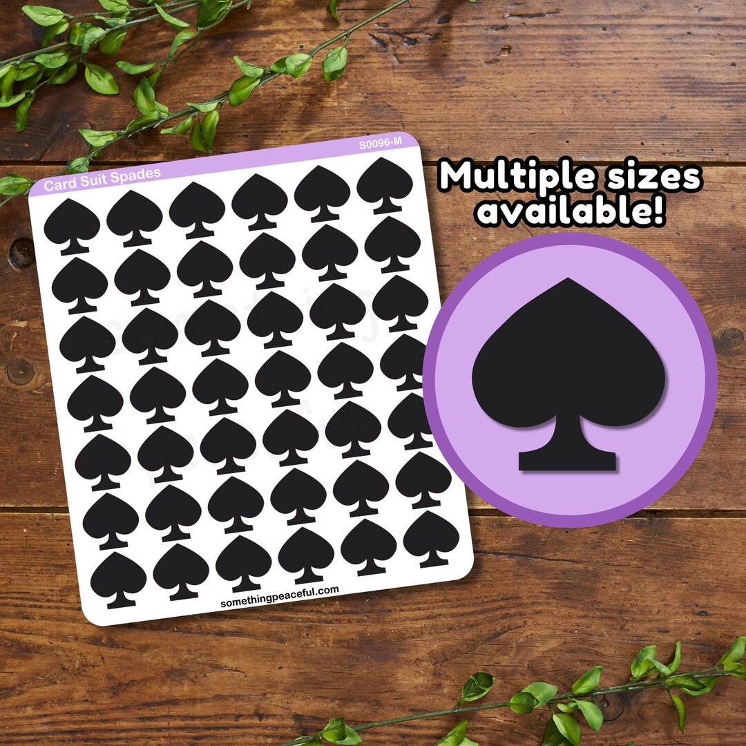 Spade Card Suit Stickers - Multiple Sizes, Matte or Glossy - Etsy