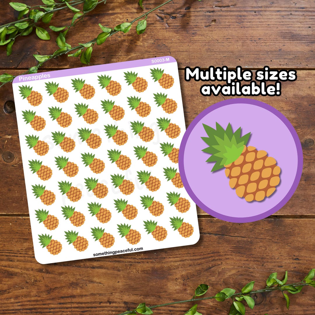 Pineapple Sticker Sheet - Multiple Sizes, Matte, Glossy, or Clear - Etsy