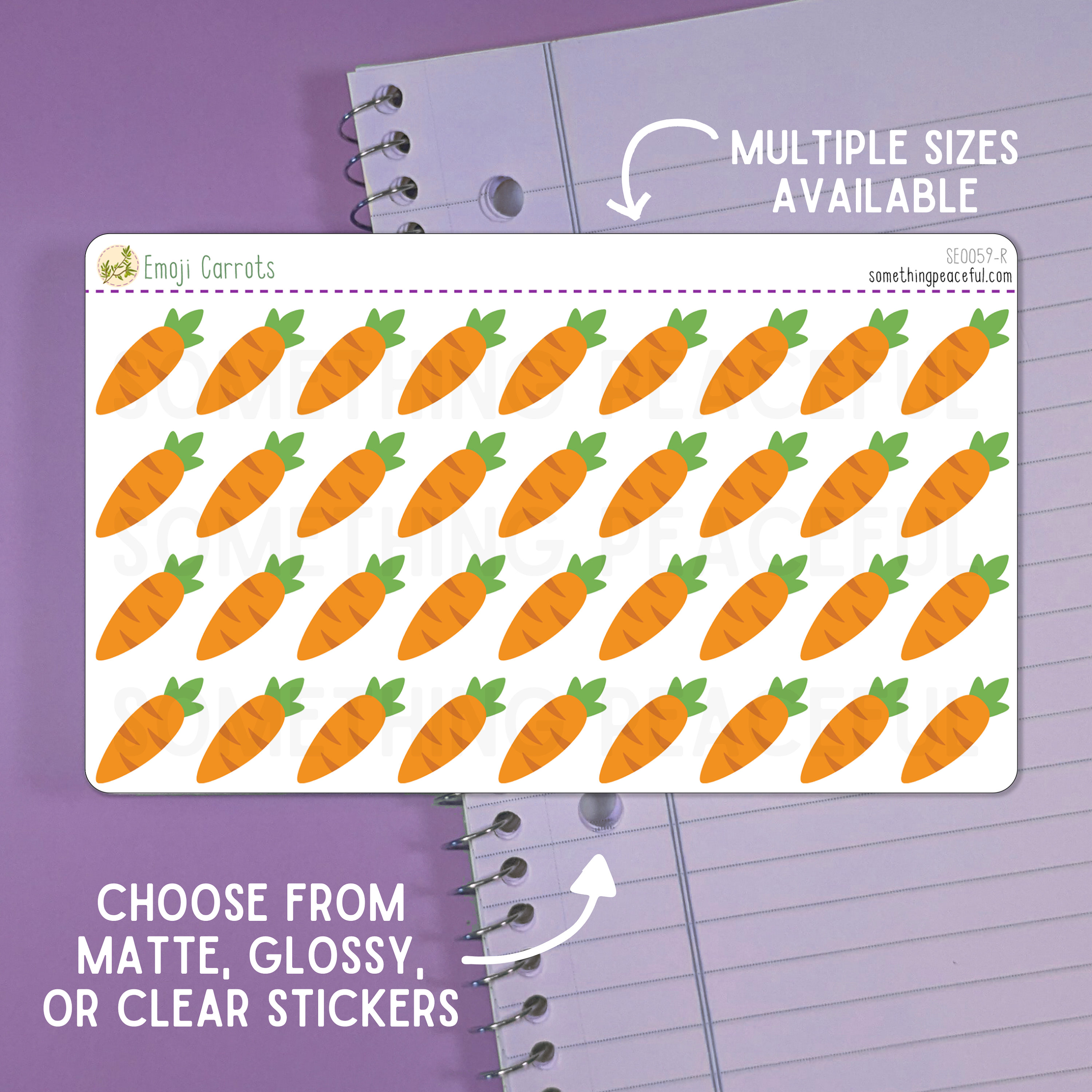 Cute Carrot Sticker Sheet Multiple Sizes Matte Glossy or - Etsy