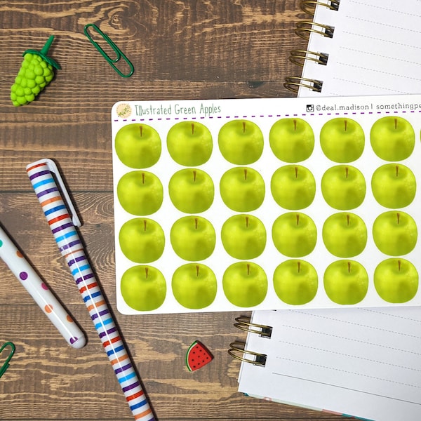 Green Apple Stickers - Etsy