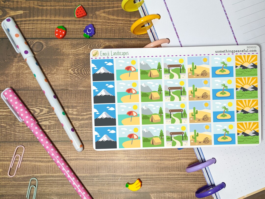 Emoji Landscape Stickers Multiple Sizes Matte or Glossy - Etsy