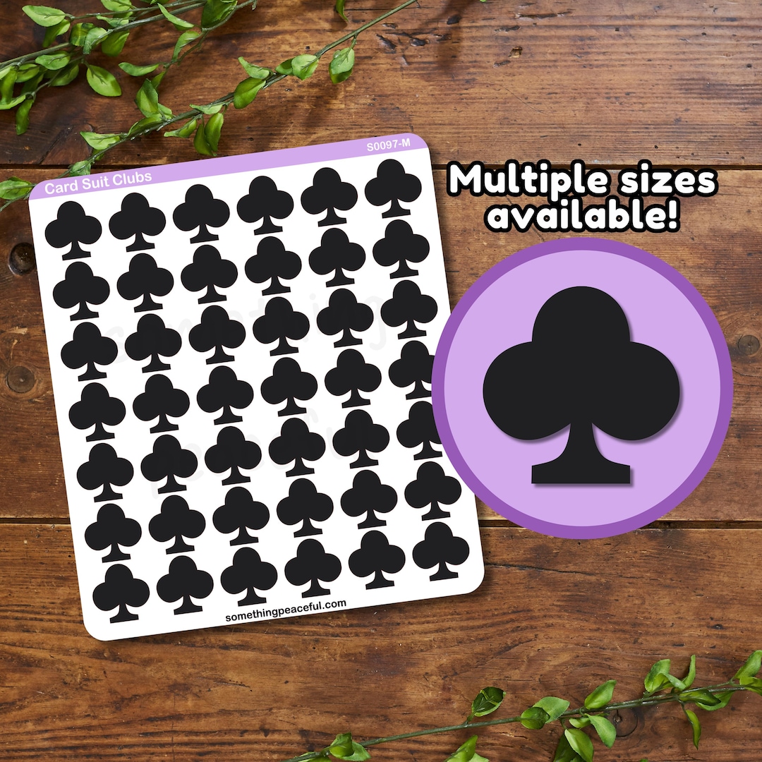 Club Card Suit Stickers - Multiple Sizes, Matte or Glossy - Etsy