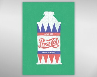 Pepsi Soda Can Evolution Illustration Vintage Pop Art - Etsy