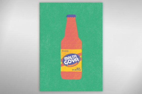 Malta Goya Soda Pop Art Hand Drawn Style Packaged Product - Etsy