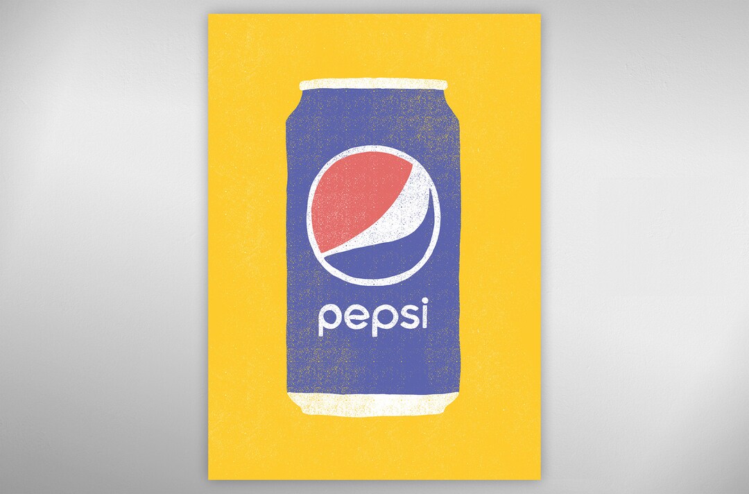 Vintage 2010s Pepsi Soda Can Illustration | Pop Art Hand Drawn Style ...