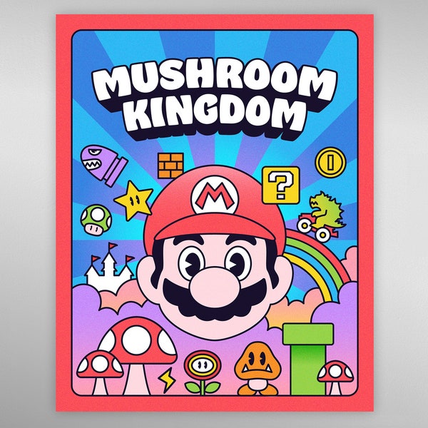 Mario Mushroom Poster - Etsy