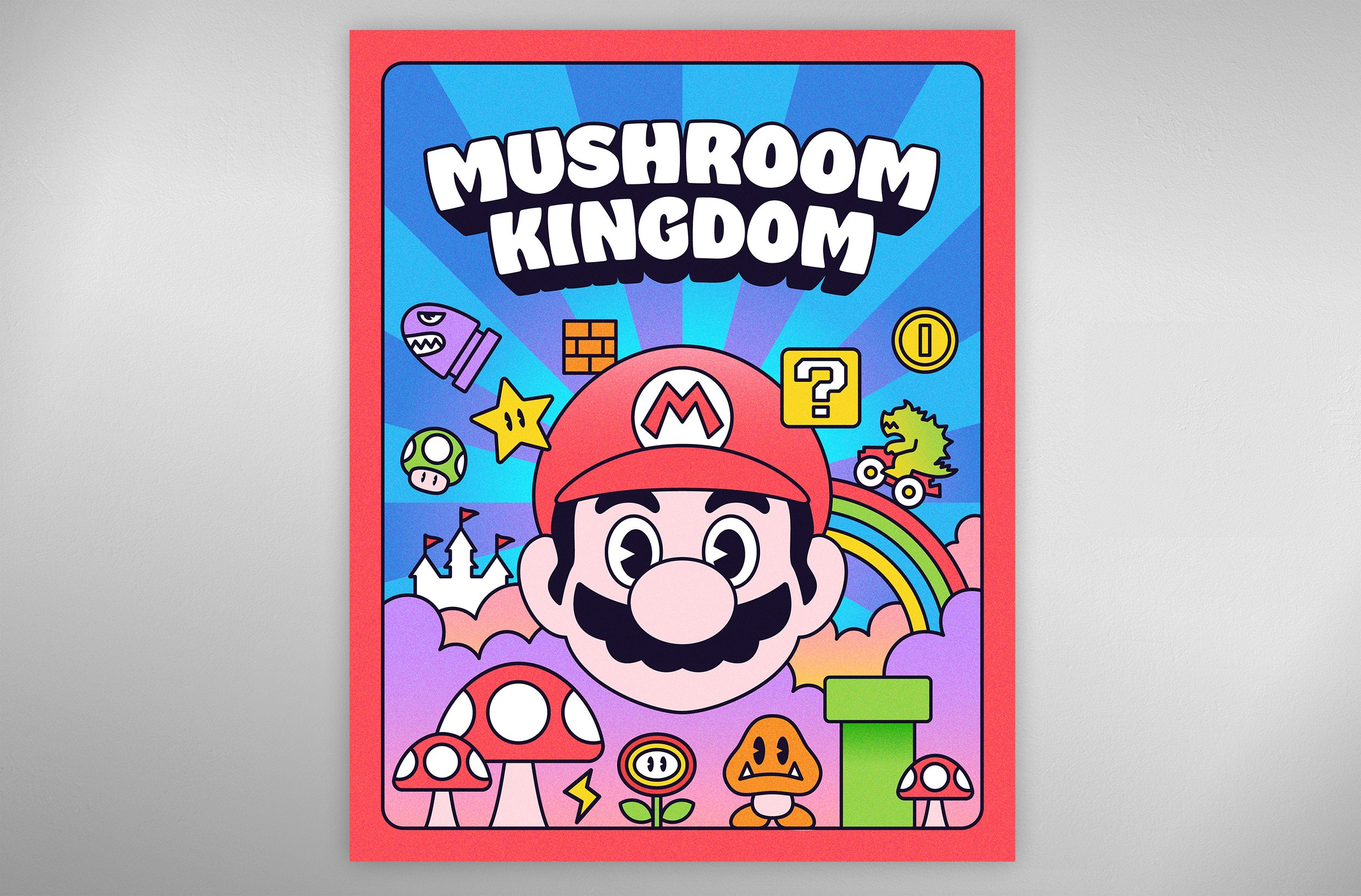 Mushroom Kingdom Mario Super Mario Bros. Psychedelic 1960s Inspired ...