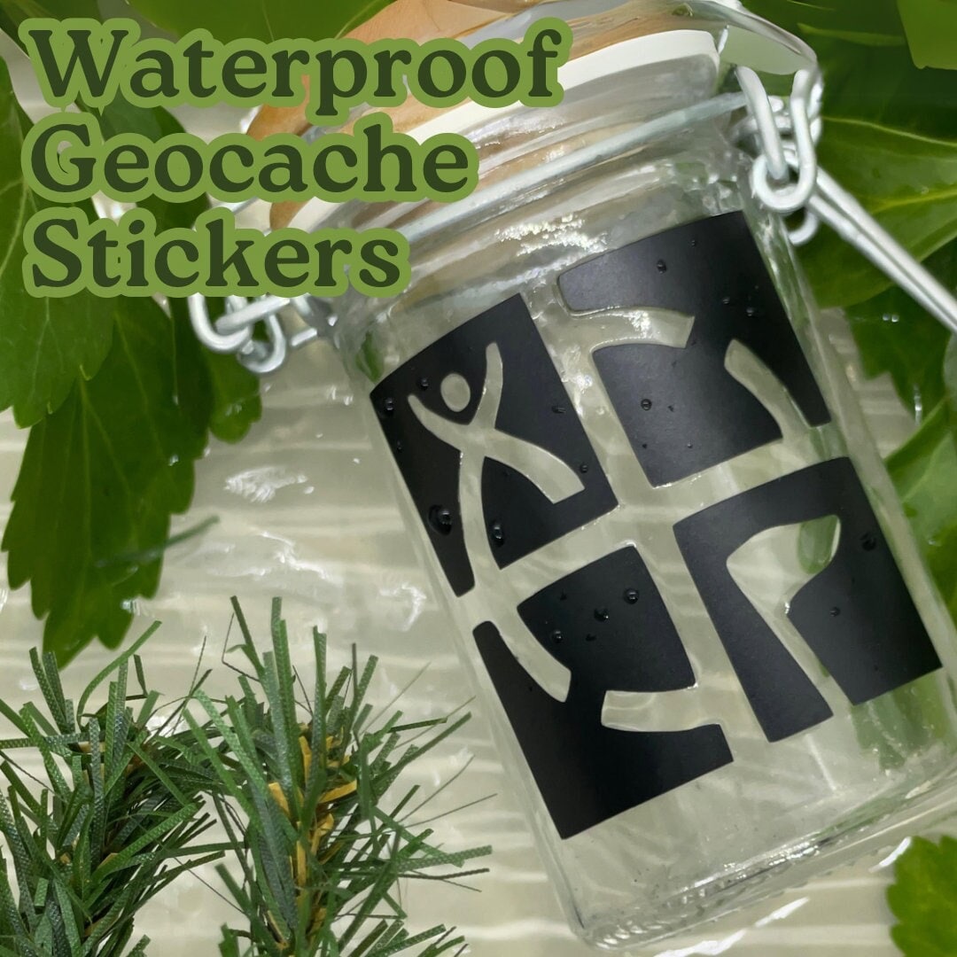 Permanent Vinyl Geocache Stickers - 10 Pack - Different Styles, Colors ...