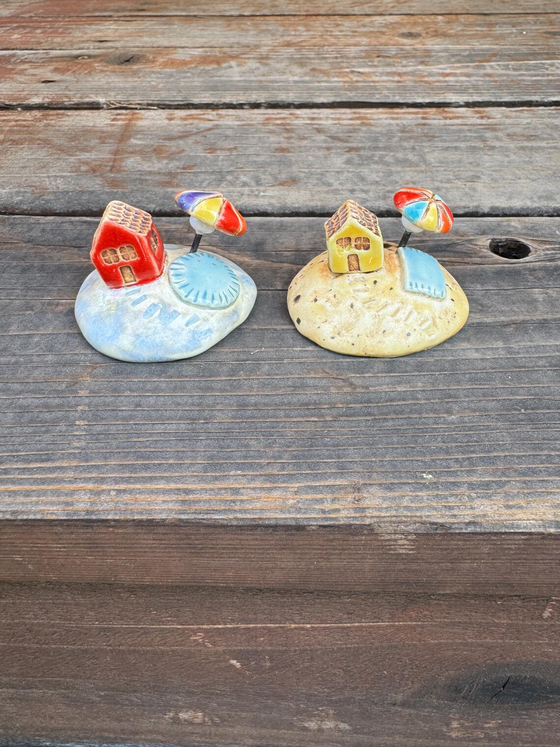Handmade Ceramic Miniature Beach House, Miniature Sculpture, Miniature ...
