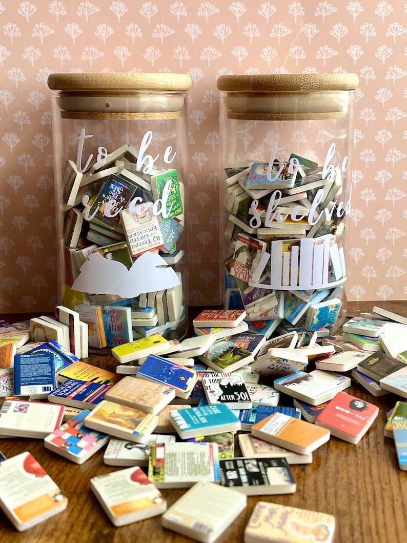 To Be Read and Shelved Jars - Pair of Jars for Custom Miniature Books ...