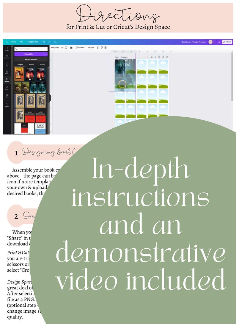 Book Cover Template (digital), Create Book Covers for Reading Journals ...