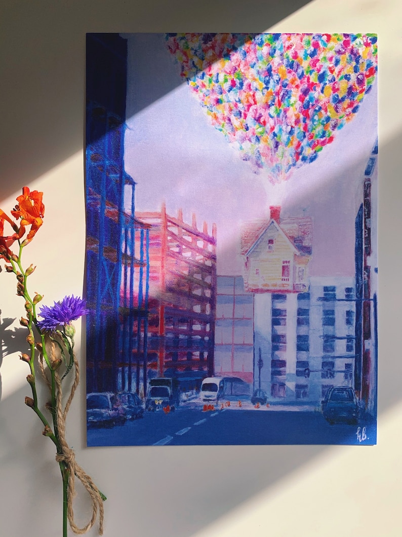 Disney Pixars UP Original Art Print Acrylic Painting Canvas Colourful ...