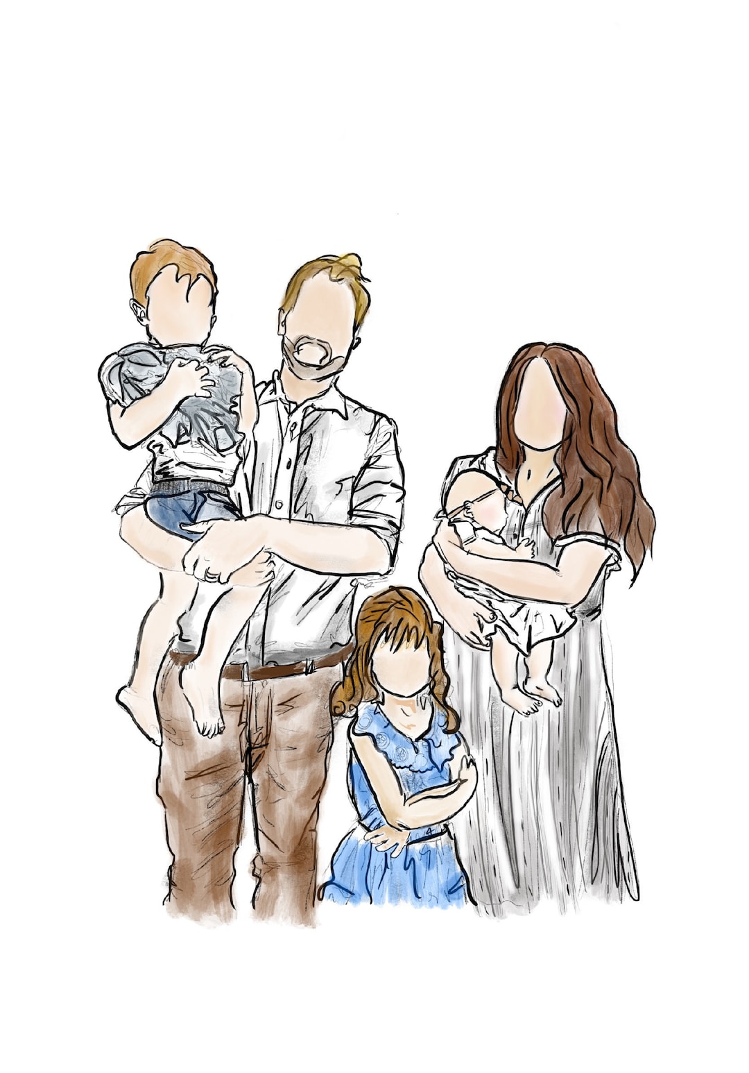 Digital Family Portrait - Etsy