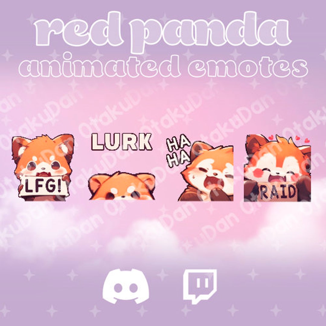 Animated Text Emotes | Red Panda | Twitch | Discord - Etsy