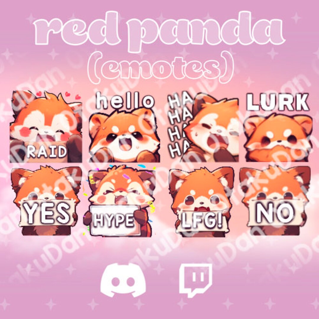 Red Panda | Text Emotes | Twitch | Discord - Etsy