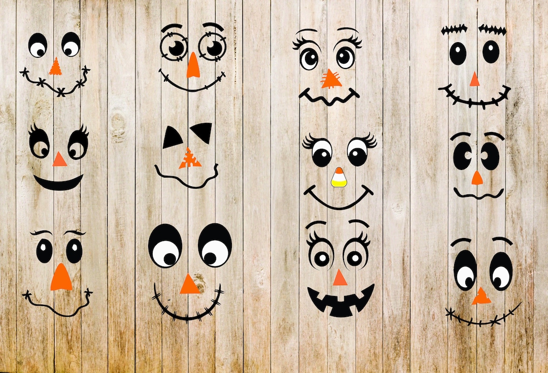 Scarecrow Face Bundle - Cut Bundle SVG Files Cricut or Silhouette - Etsy