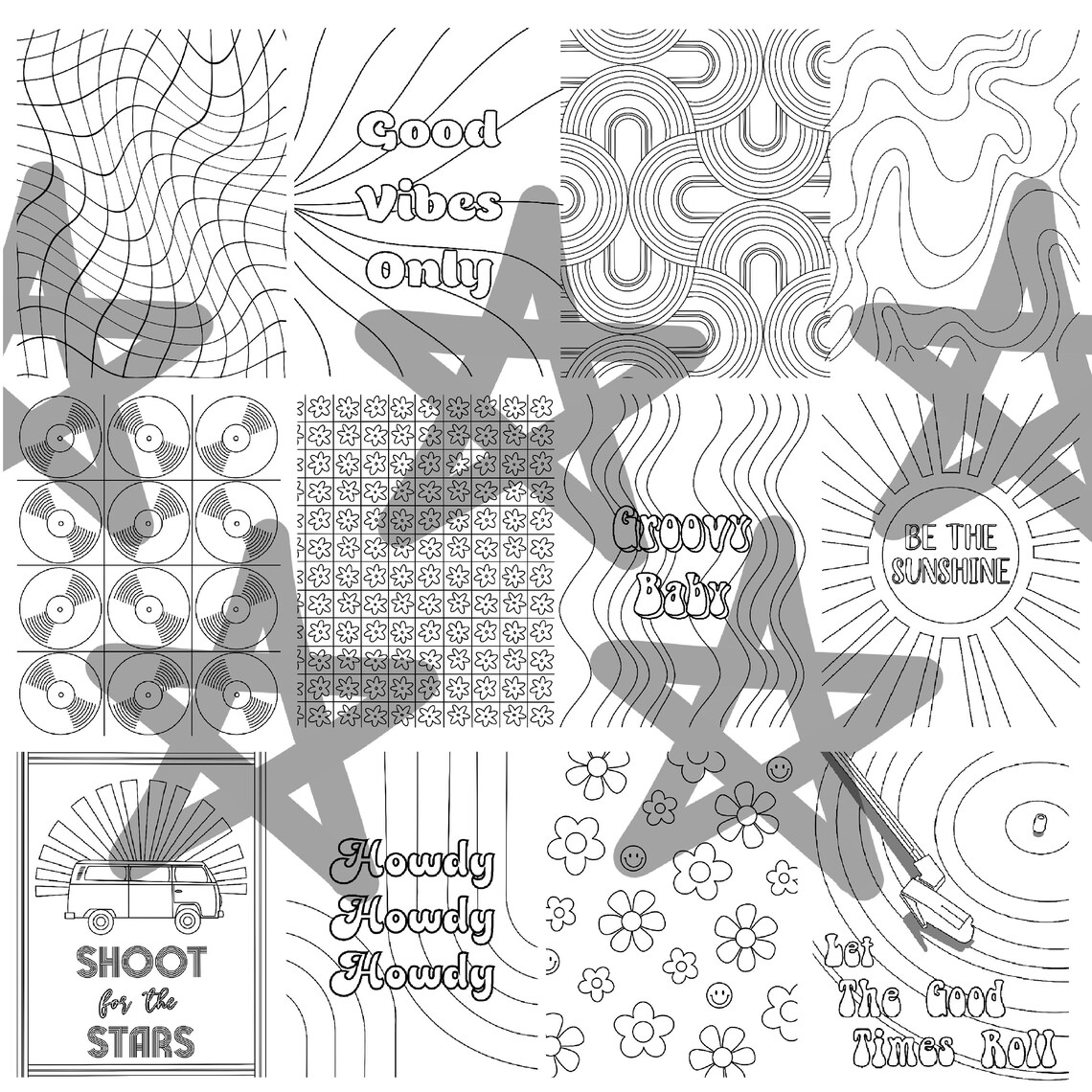 Lets Get Groovy Coloring Sheets/instant Download - Etsy