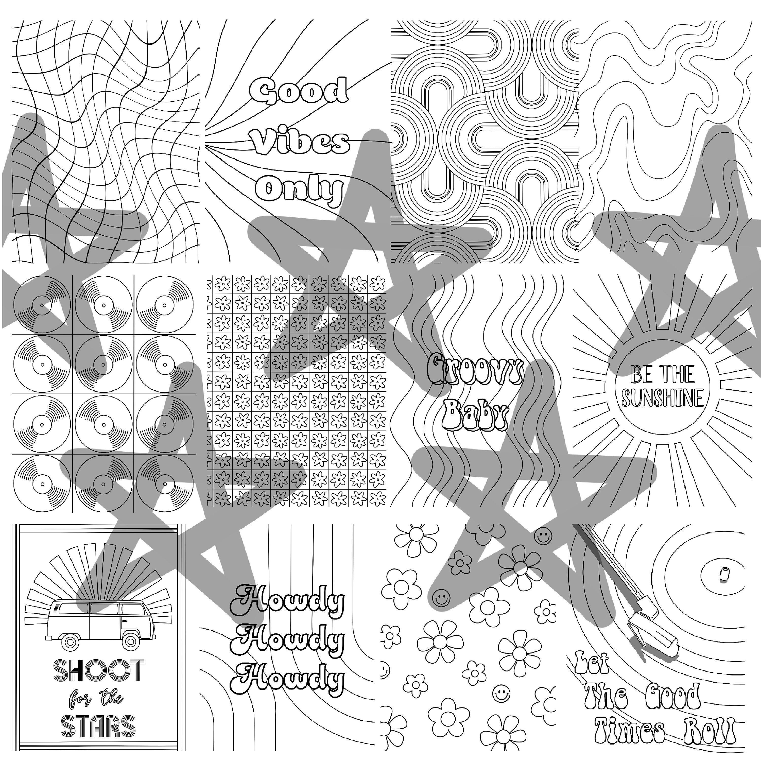 Lets Get Groovy Coloring Sheets/instant Download - Etsy