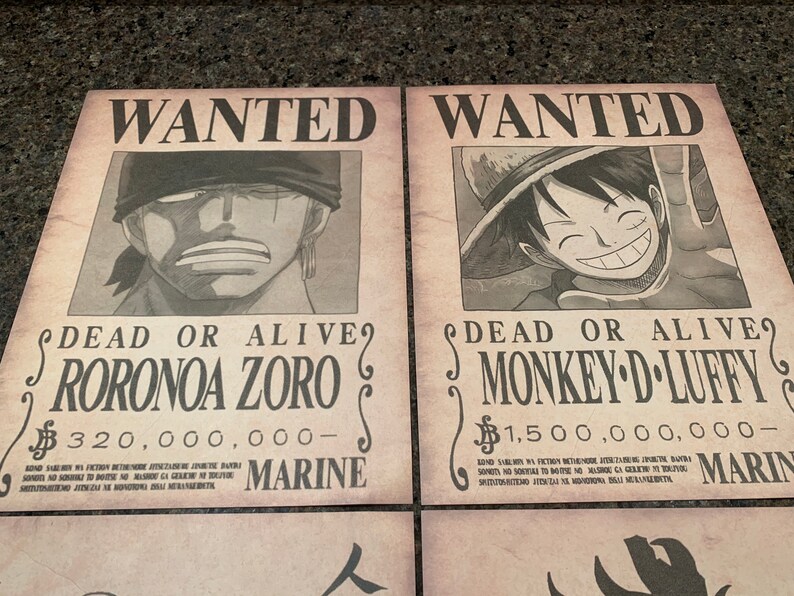 One Piece Luffy Zoro Wano Wanted Posters HIGH QUALITY Bounty Anime Manga Print Collectibles one-piece-luffy-zoro-wano-wanted-posters-high-quality-bounty-anime-manga-print-collectibles