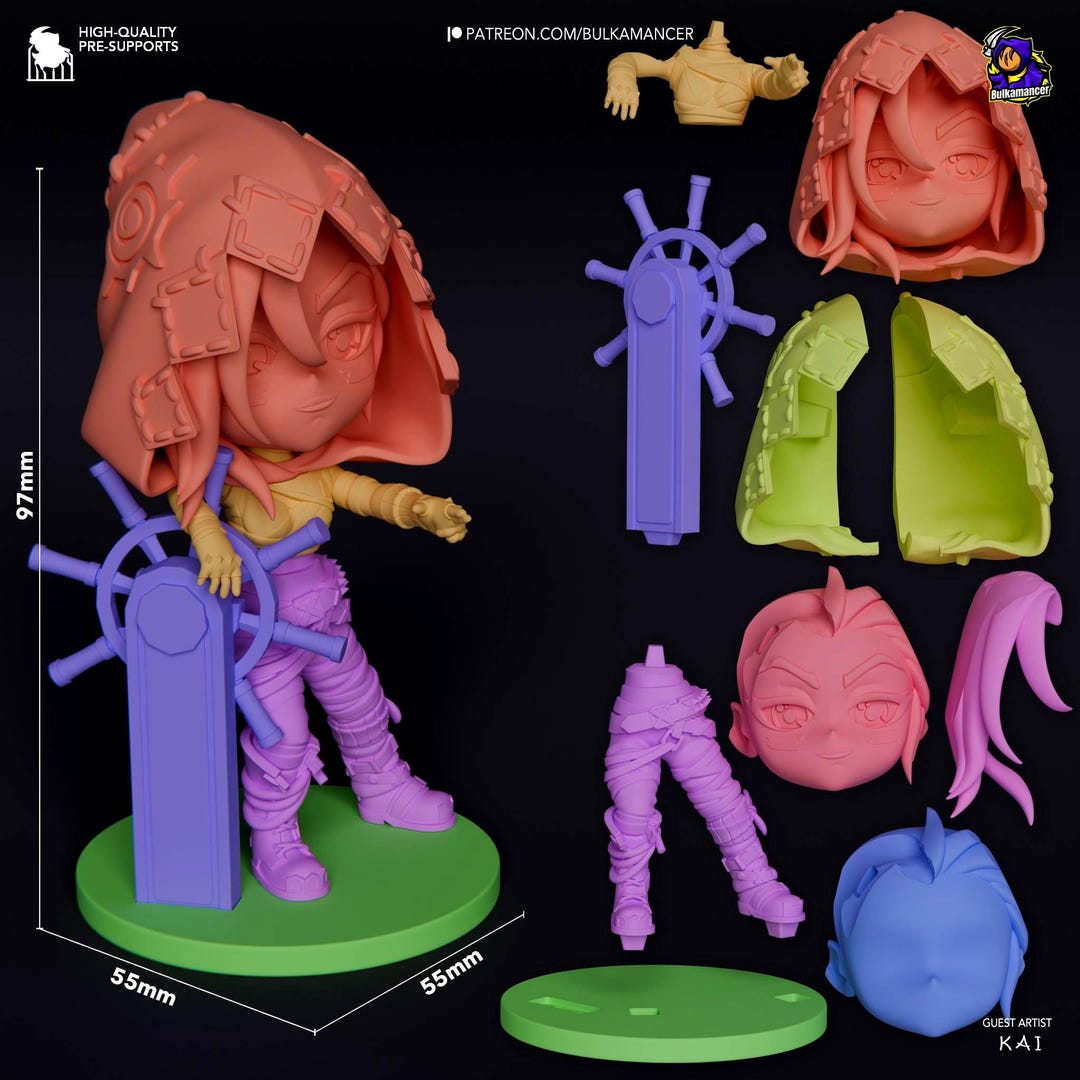 Jinx Arcane Chibi Figure DIY Kit | League of Legends Fan Art ...