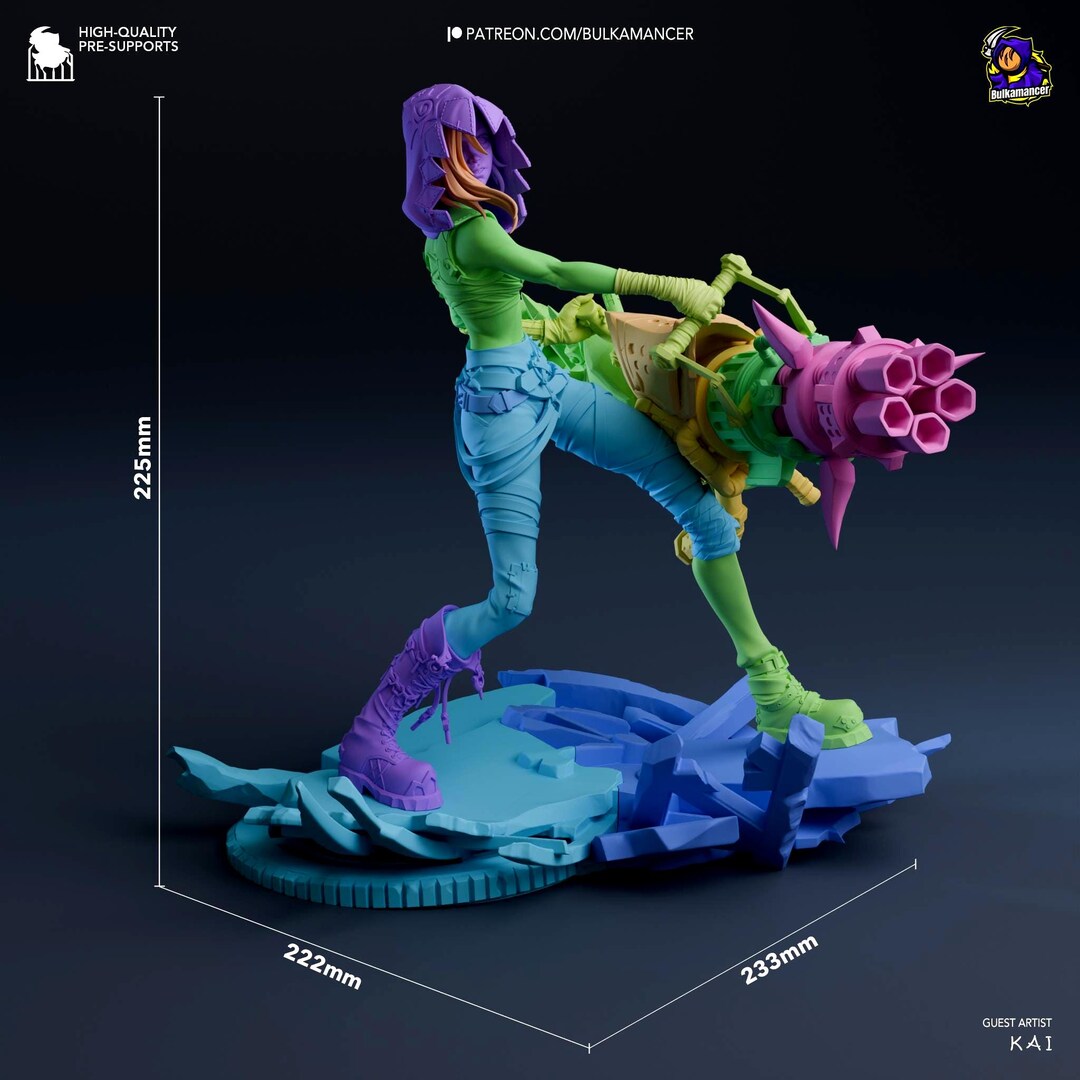 Jinx Powder Zaun Anarchist - Arcane League of Legends Netflix Unpainted ...