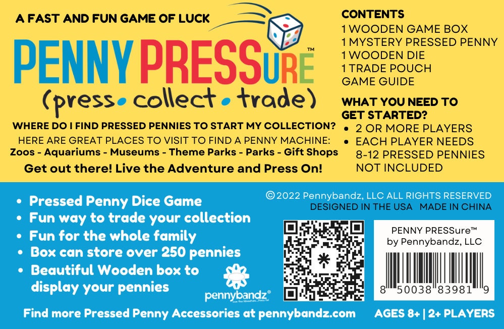 PENNY Pressure Pressed Penny Dropping Game by Pennybandz– Premium Solid ...