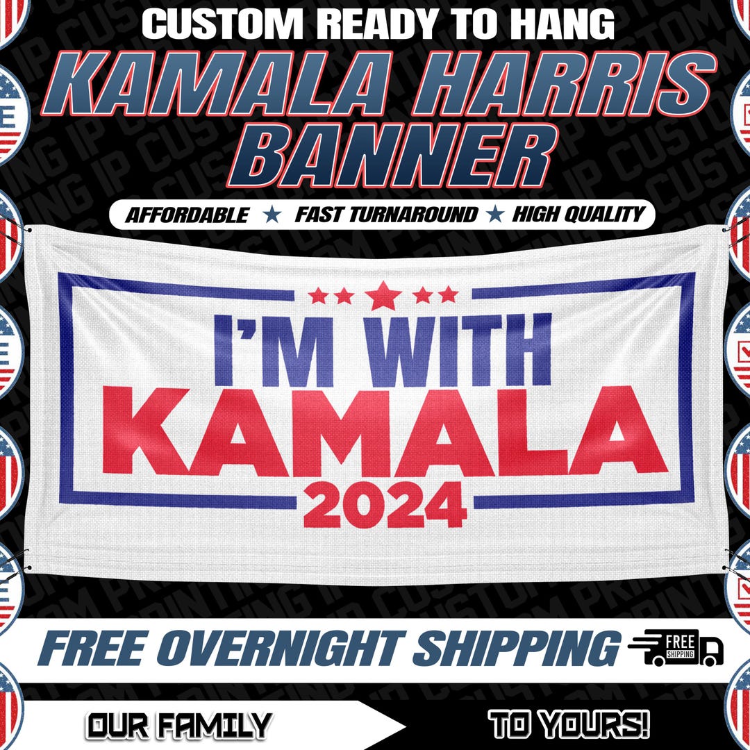 Buy Kamala Harris Custom Rally Banner Personalized Political Sign ...