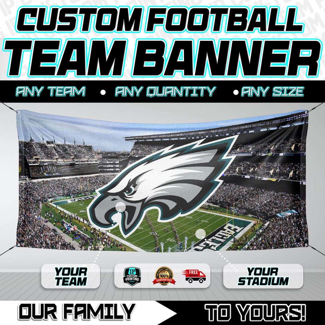 Custom NFL Team Banner Personalized Tailgate Decor Ready to Display ...