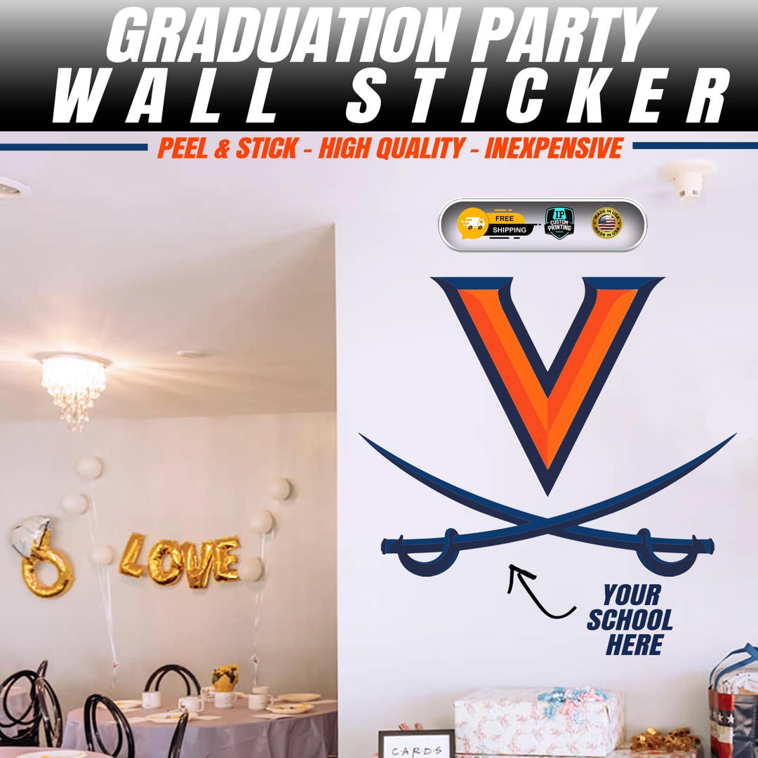 Graduation Party Wall Decal – Custom College Logo Sticker – Senior Year ...