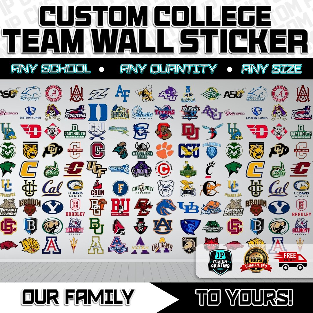 Custom University Wall Decor College Decal Custom College Wall Sticker ...