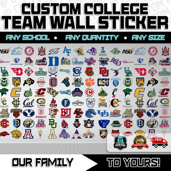 College Custom Vinyl Decal - Etsy