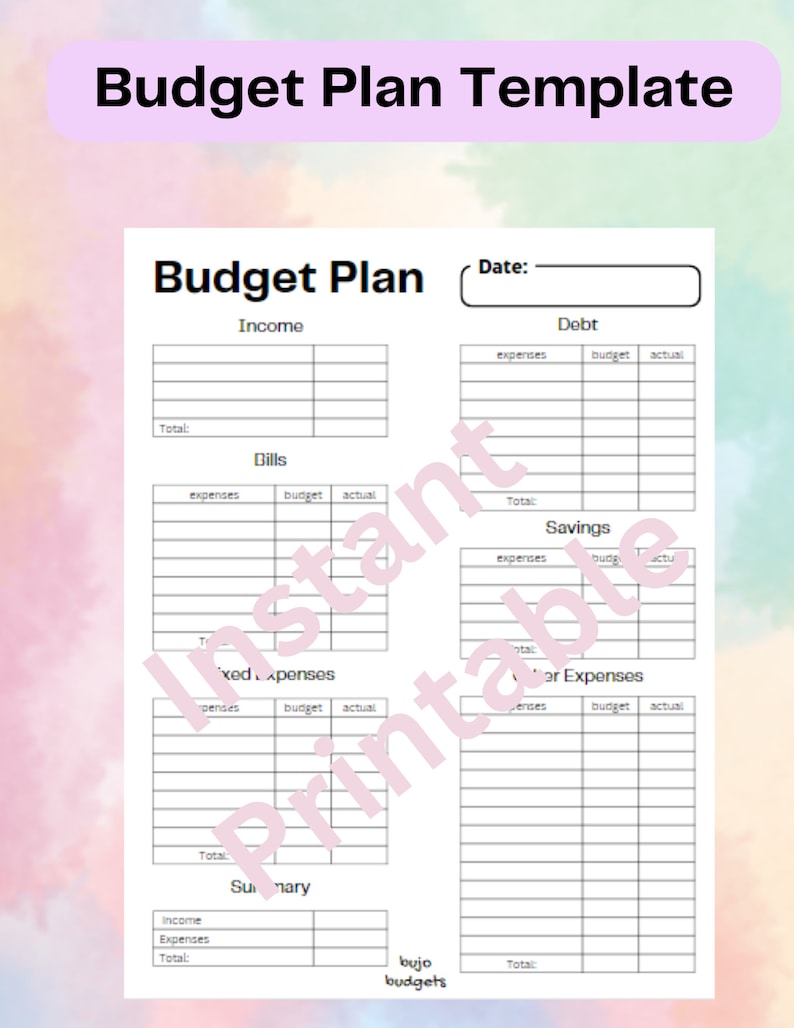 Budget Plan Template Sheet︱ Budget Breakdown︱ Saving Goal︱ Budgeting ...
