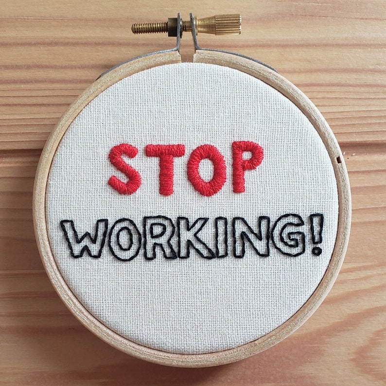 Anti-work Art Radical Embroidery Anti-capitalist Gift - Etsy