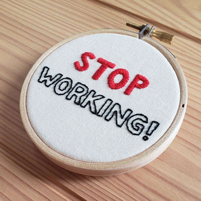 Anti-work Art Radical Embroidery Anti-capitalist Gift | Etsy