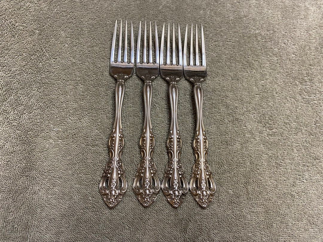 Oneida Michelangelo Heirloom Stainless Flatware 4 Dinner Forks 7.25" USED - Etsy