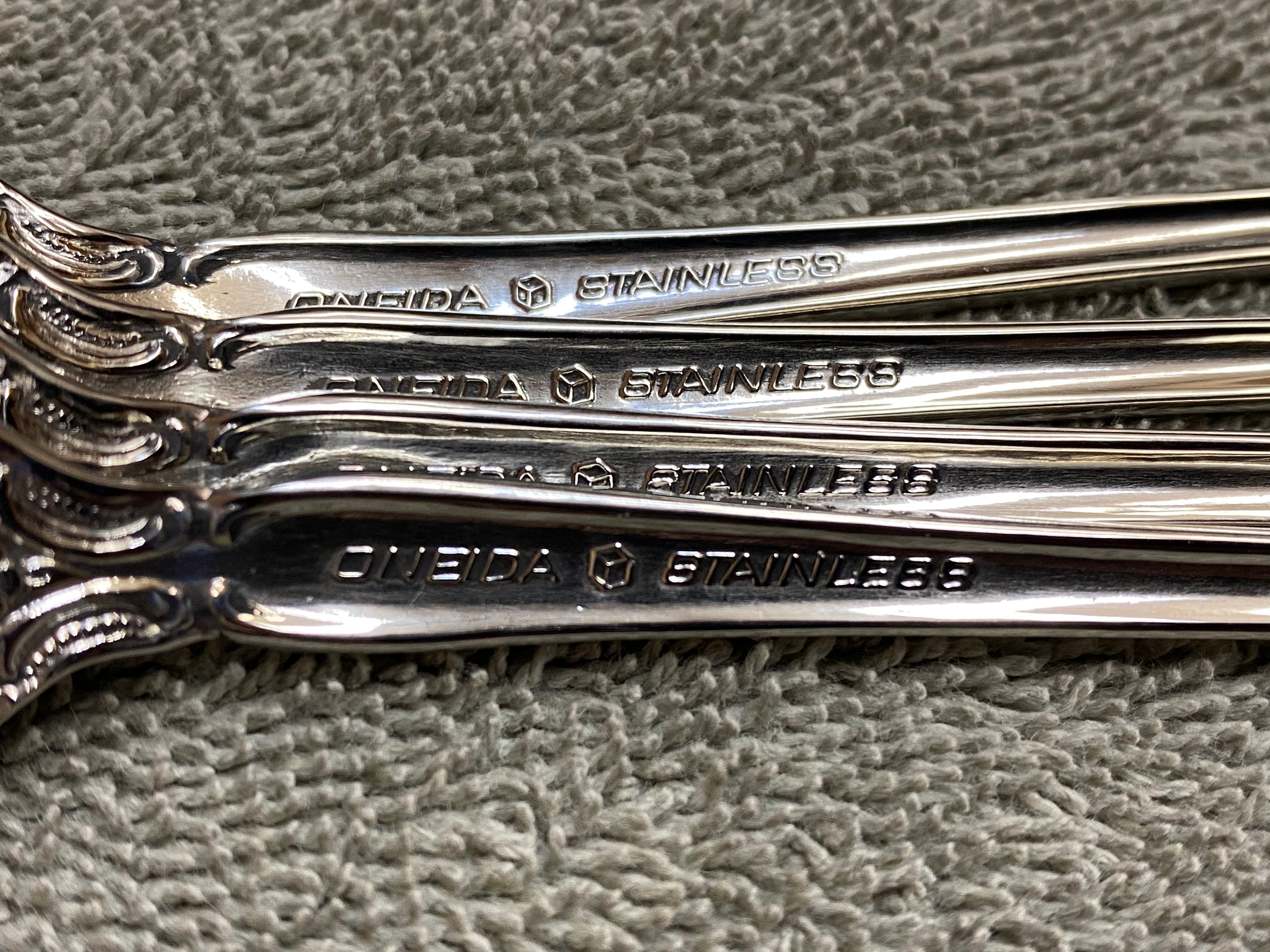 Oneida Michelangelo Heirloom Stainless Flatware 4 Iced Tea Spoons 7-1/2 ...