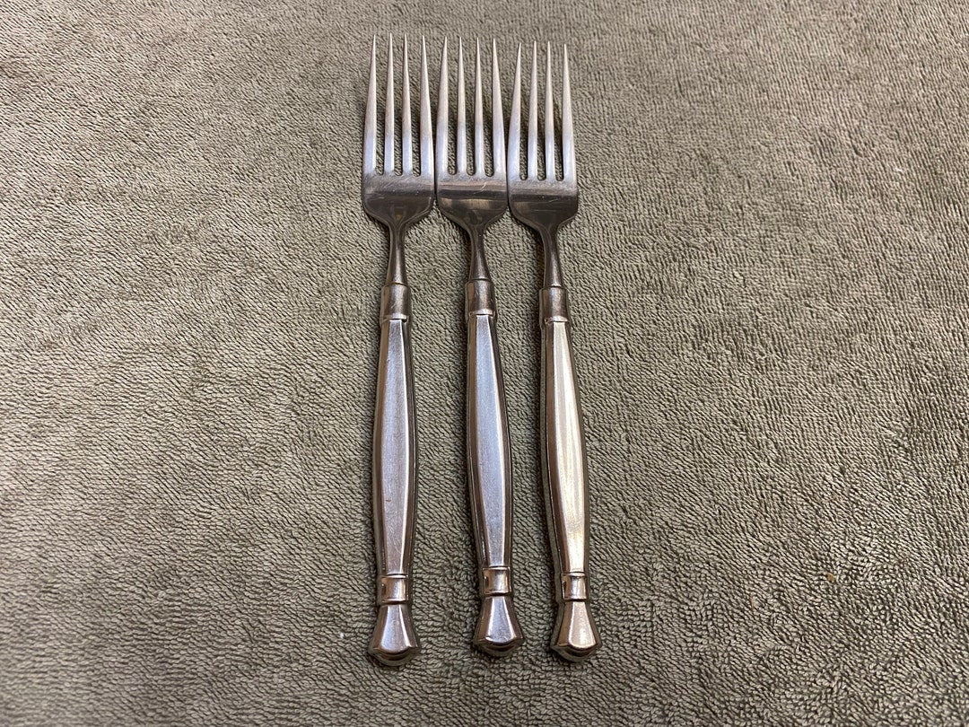 Oneida Act II2 Satin Heirloom Stainless Flatware 3 Dinner Forks 8-1/8 ...