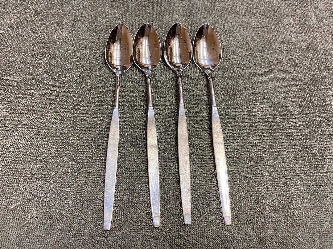 Oneida Frostfire Community Stainless Flatware 4 Iced Tea Spoons 7 3/8 ...