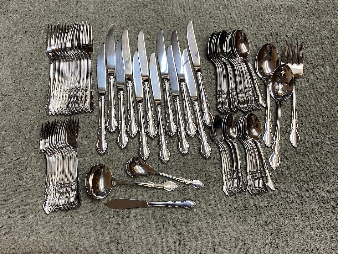 Oneida Dover Heirloom Glossy Stainless Flatware 66 Piece Set - Etsy