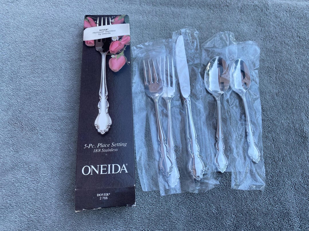 Oneida Dover USA Heirloom Glossy Stainless Flatware ONE- 5 Pc Place ...
