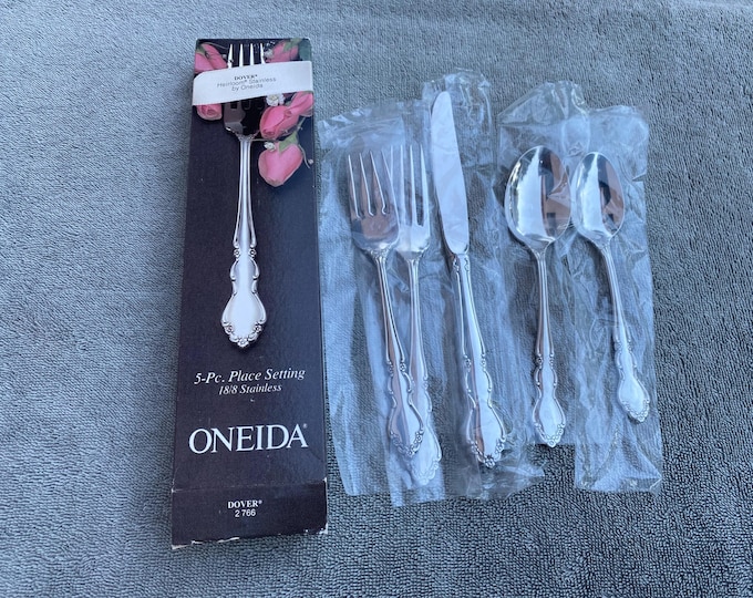 Vintage Oneida Stainless Silverware Set- Dover Pattern- Stainless Steel ...