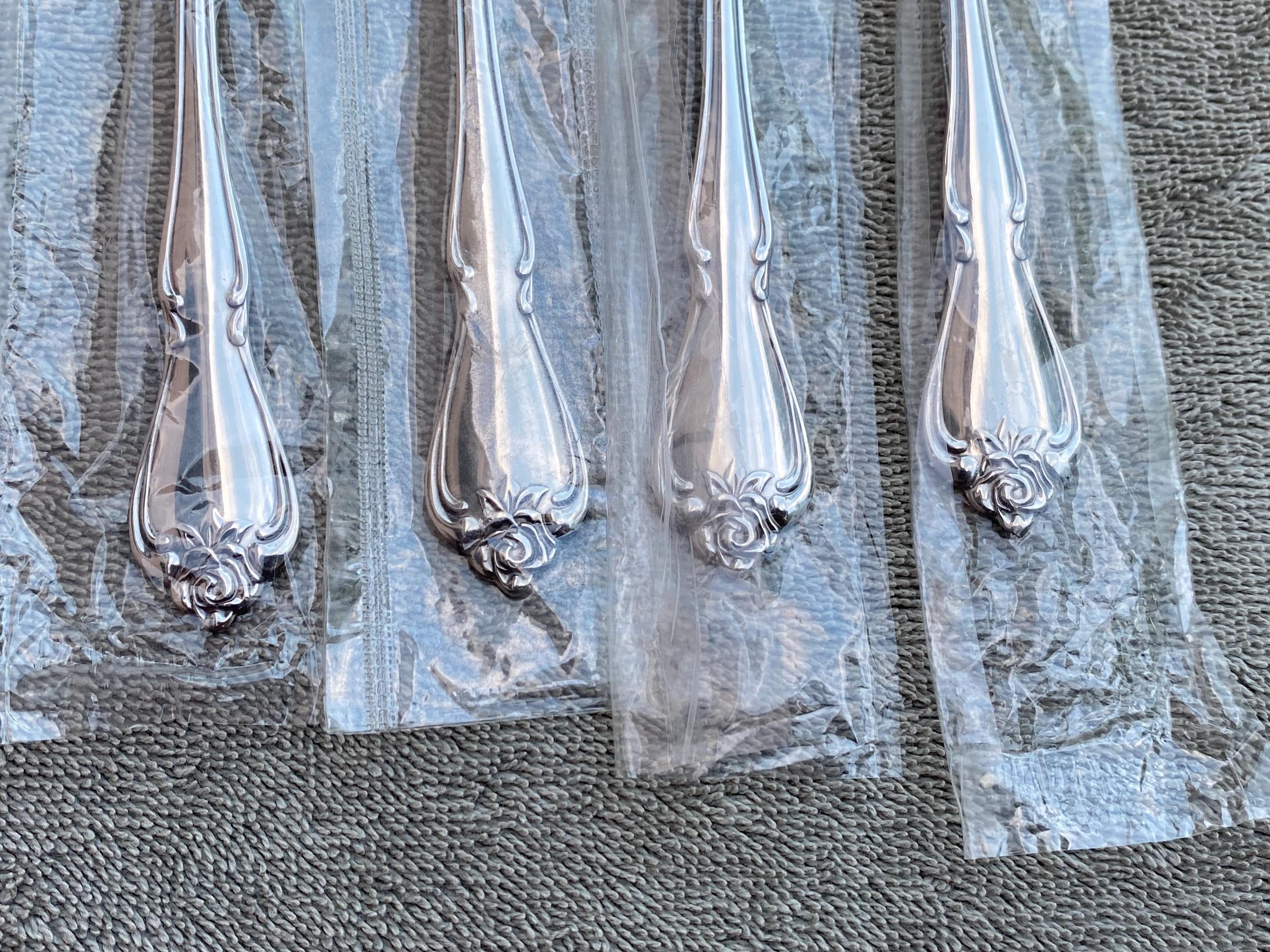 Oneida True Rose/arbor Rose USA Stainless Flatware 4 Dinner Forks 7.25 ...