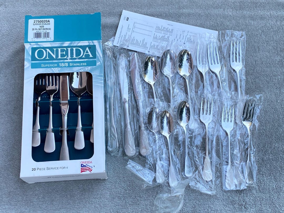 Oneida Colonial Boston USA Stainless Steel Flatware 20 Piece Set ...