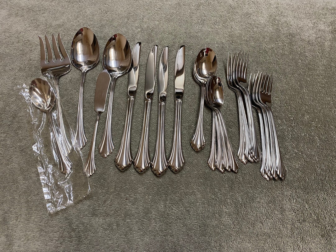 Oneida Bancroft USA Stainless Flatware 25 Piece Set - Etsy