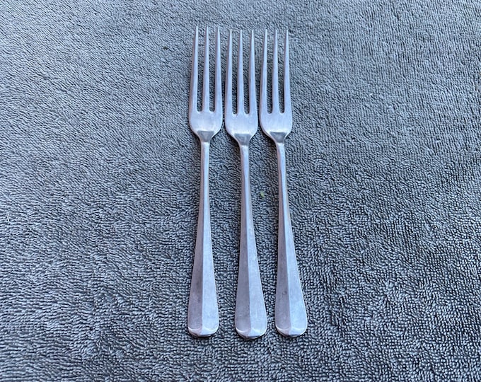 Cooper Bros QUEEN ANNE Stainless Steel England Flatware 4 Salad Forks 6 ...