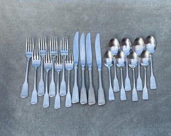 50 Pc Set Oneida AMERICAN COLONIAL Heirloom Cube Stainless Satin ...
