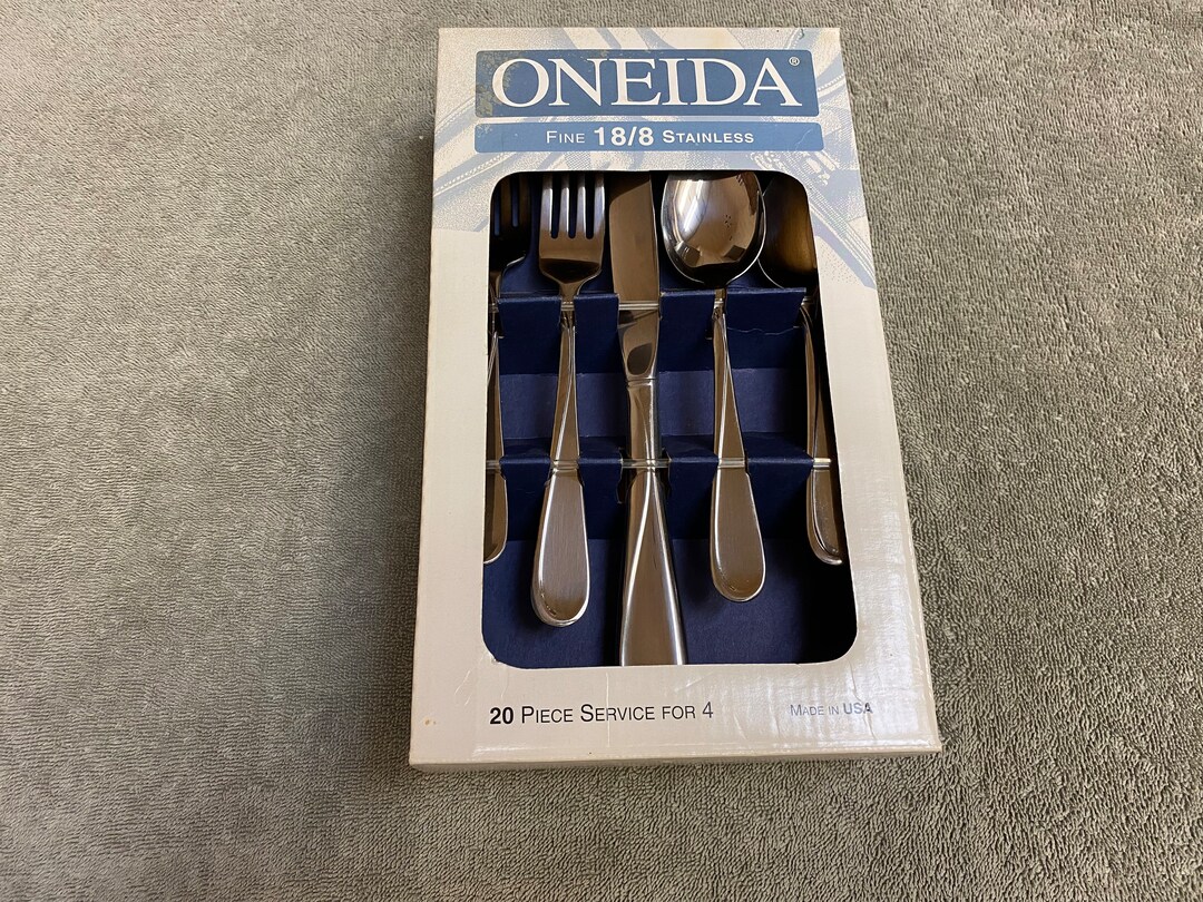 Oneida Flight Reliance Glossy USA Stainless Flatware 20 Piece Set ...