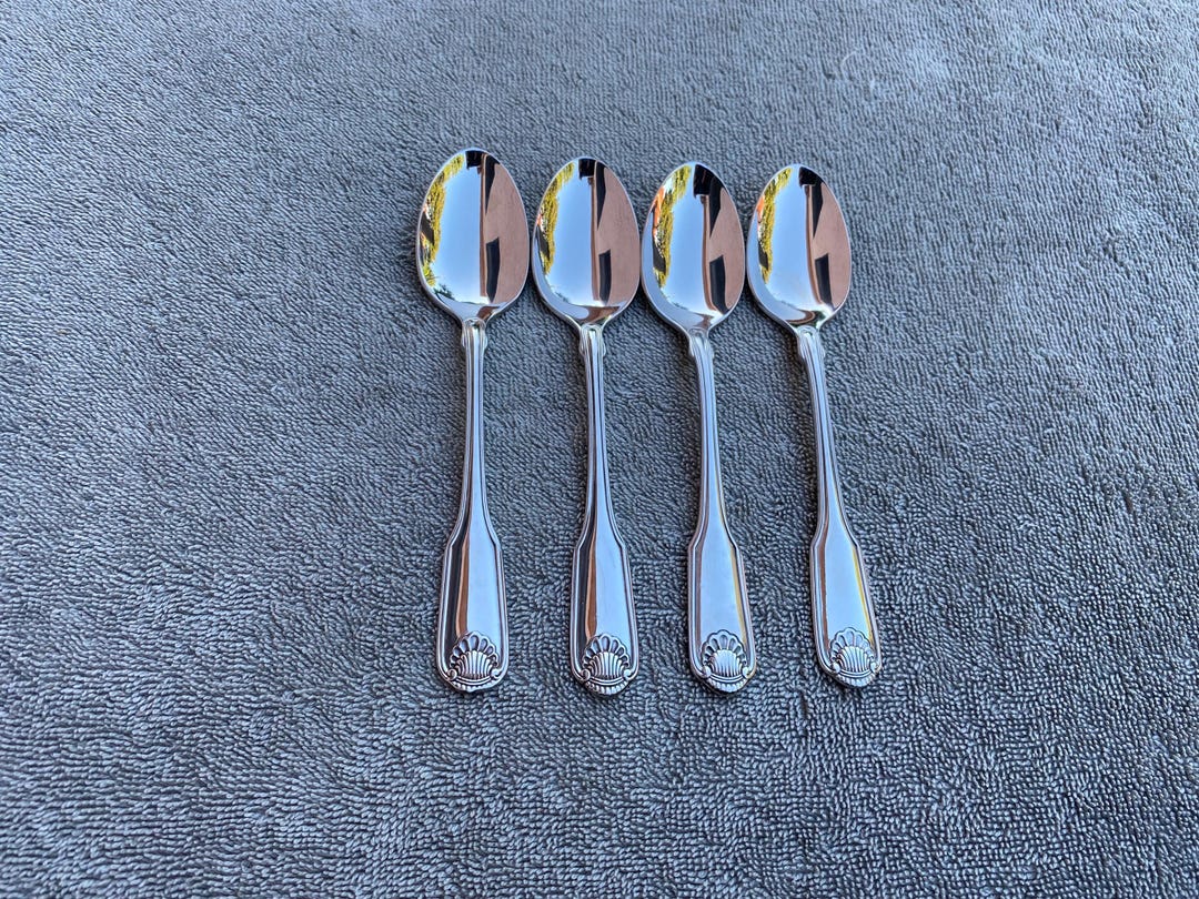 Oneida Classic Shell Heirloom USA Stainless Flatware 4 Teaspoons 6" - Etsy